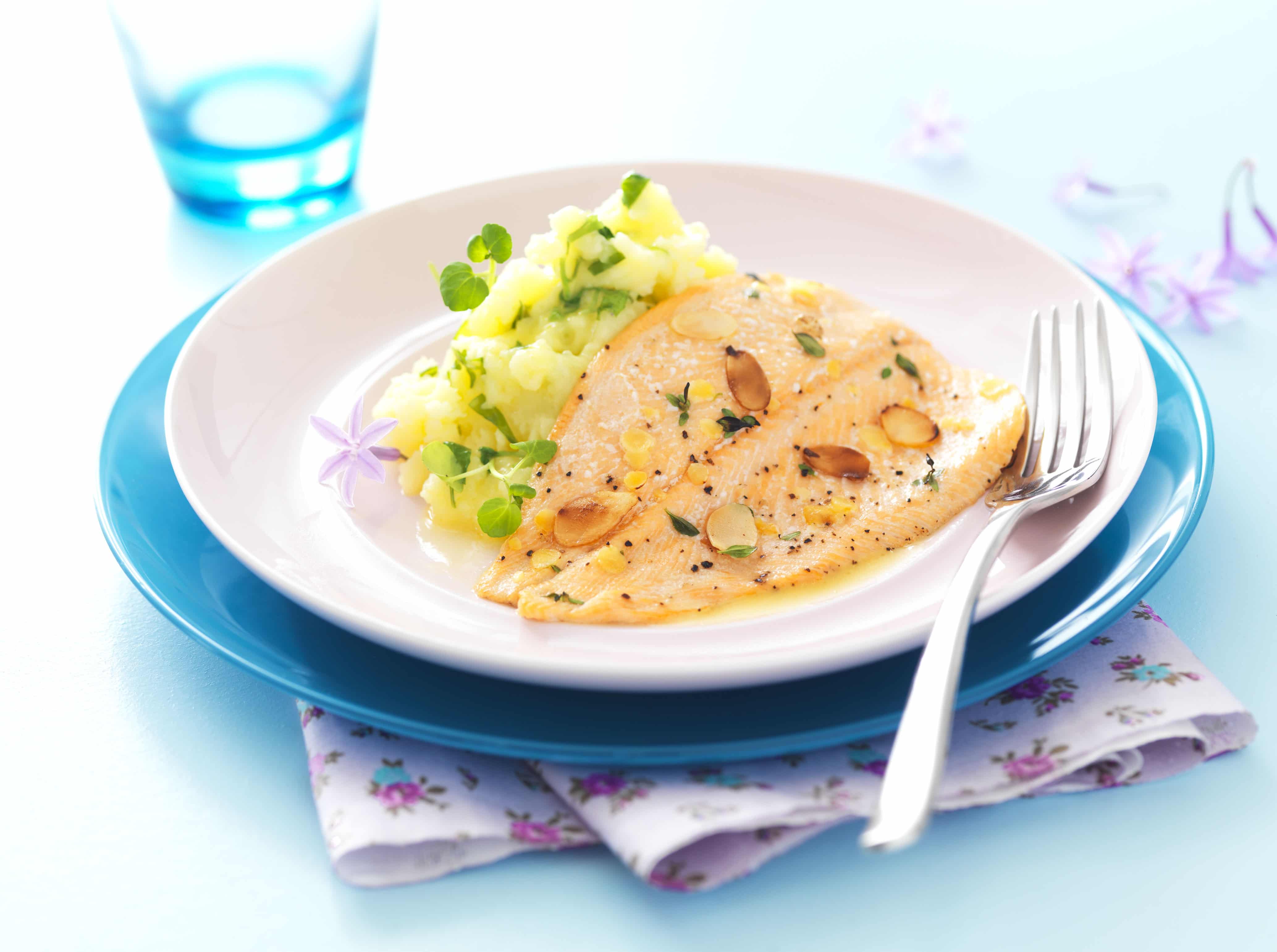 Recette Filet de truite rôti, écrasé de pommes de terre au cresson