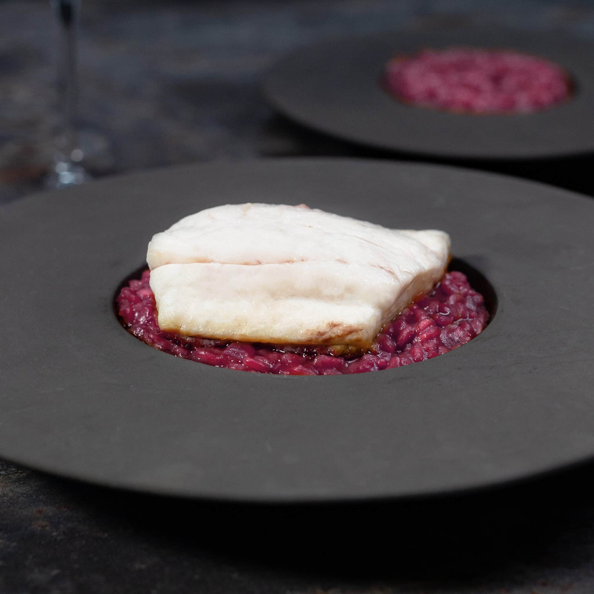 Recette Pavé de maigre et risotto rouge